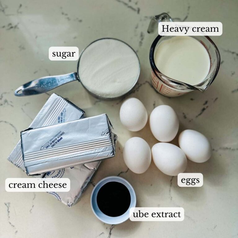 Creamy Ube Basque Cheesecake (5 Ingredients) - Deliciously Rushed