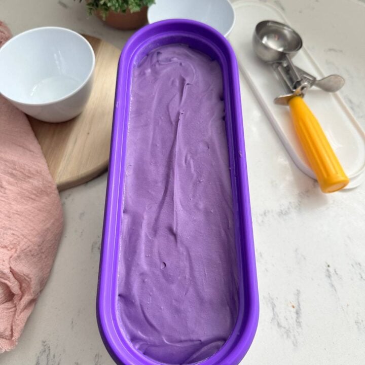Homemade Ube Ice Cream Recipe (Just 4 ingredients!) - Deliciously Rushed