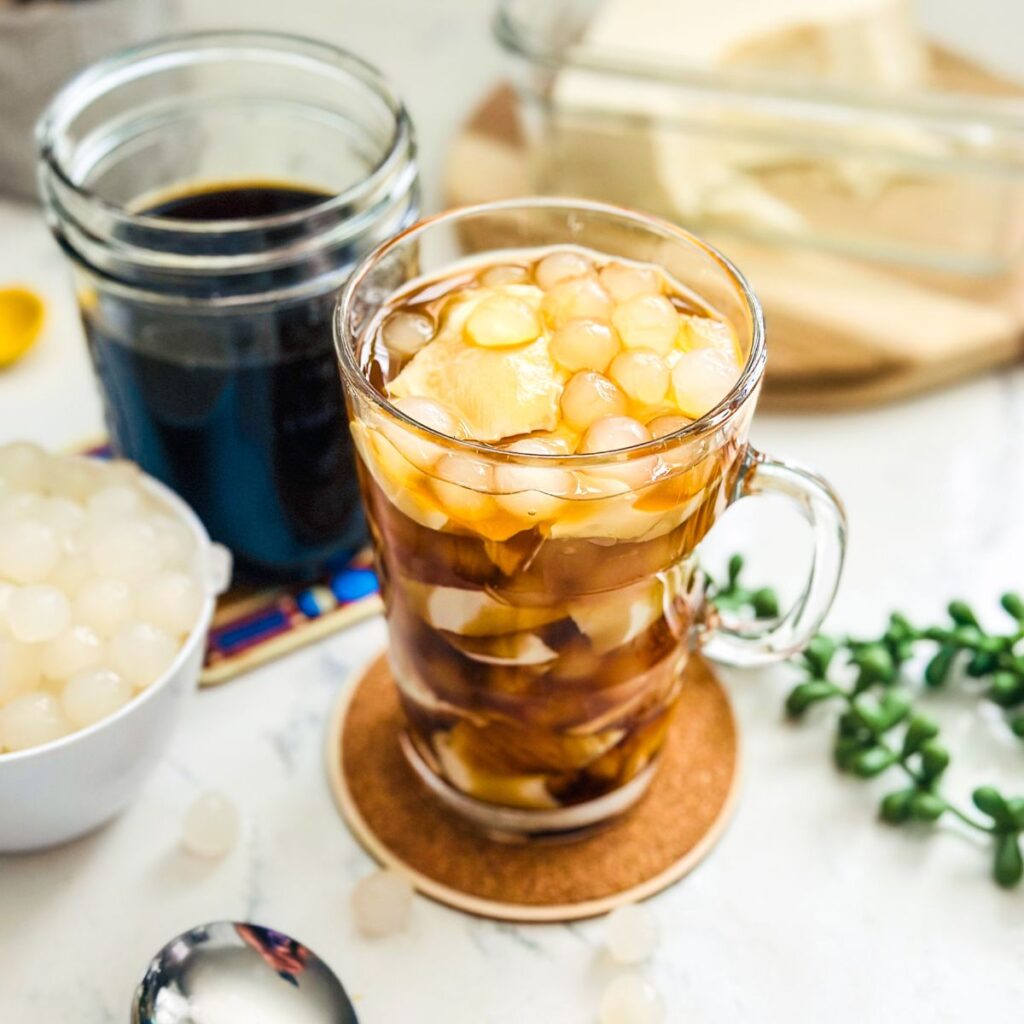 Easy Filipino Taho (Silken Tofu with Syrup and Sago) - Deliciously Rushed