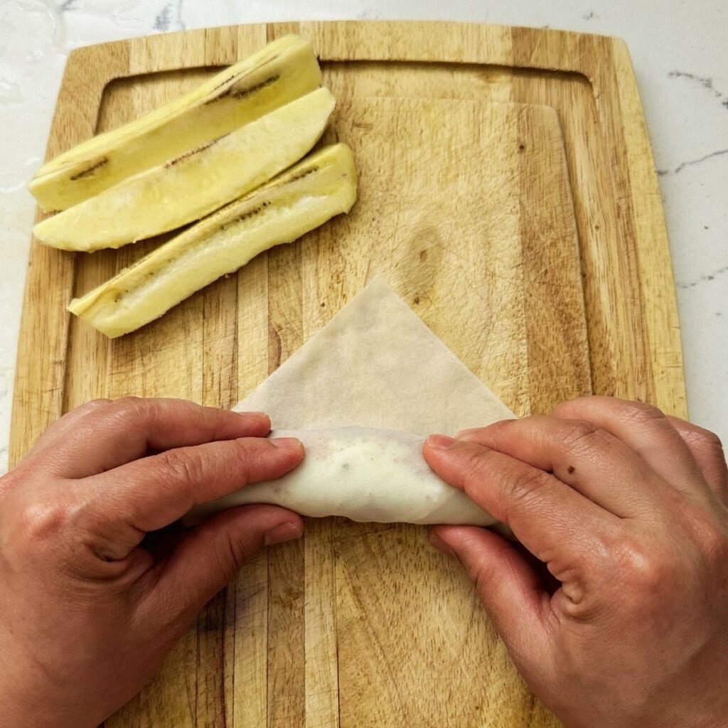 Crispy Ube Banana Turon Recipe - Deliciously Rushed