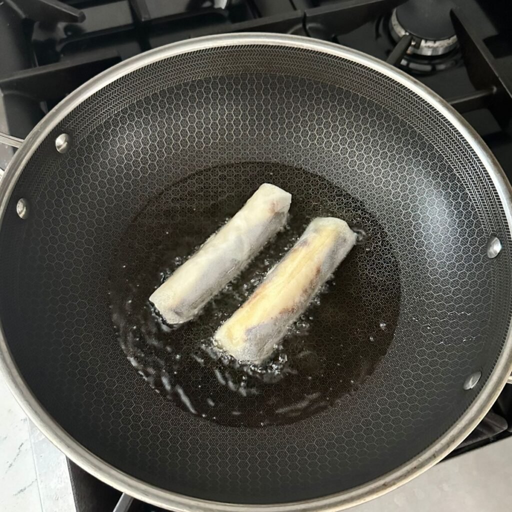 Crispy Ube Banana Turon Recipe - Deliciously Rushed