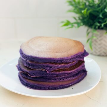 Easy Ube Pancake with Ube Ganache - Deliciously Rushed