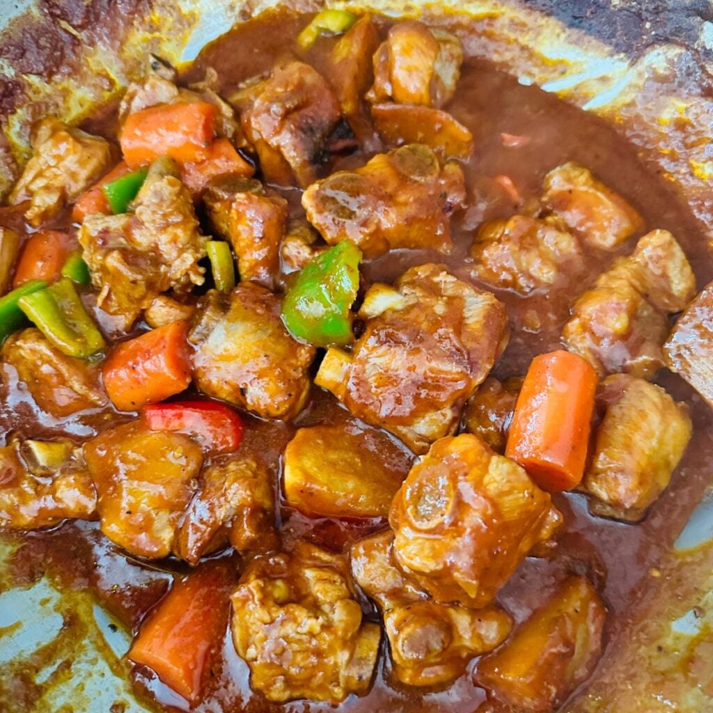 Pork Spare Ribs Caldereta - Deliciously Rushed