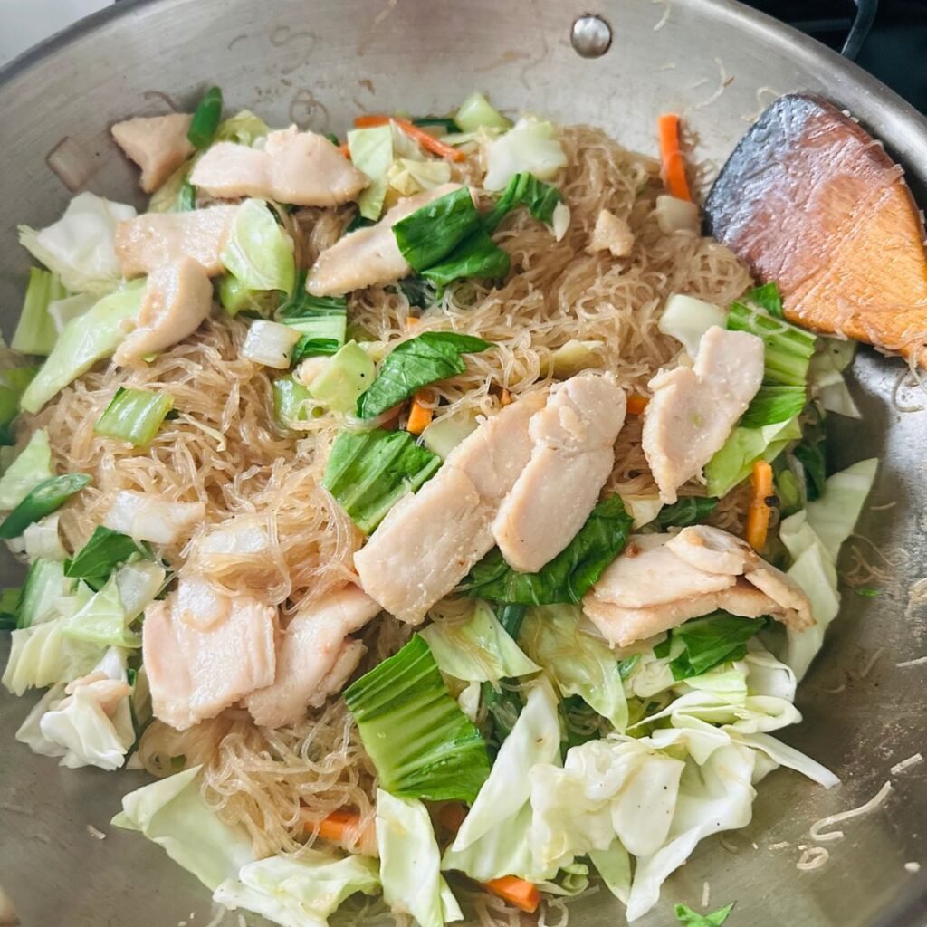 Easy Chicken Pancit Bihon - Deliciously Rushed