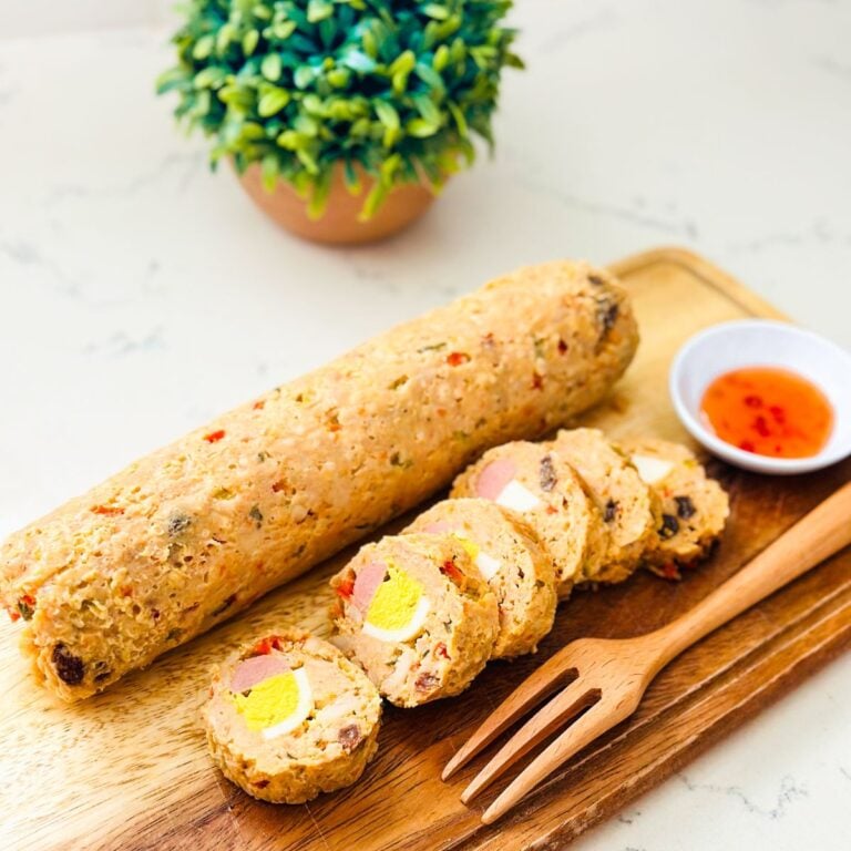 Chicken Embutido (Filipino Meatloaf) - Deliciously Rushed