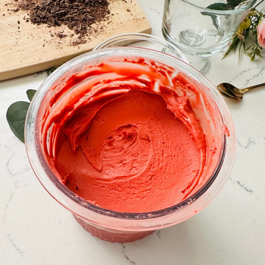 Ninja Creami Red Velvet Cake Ice Cream - Deliciously Rushed