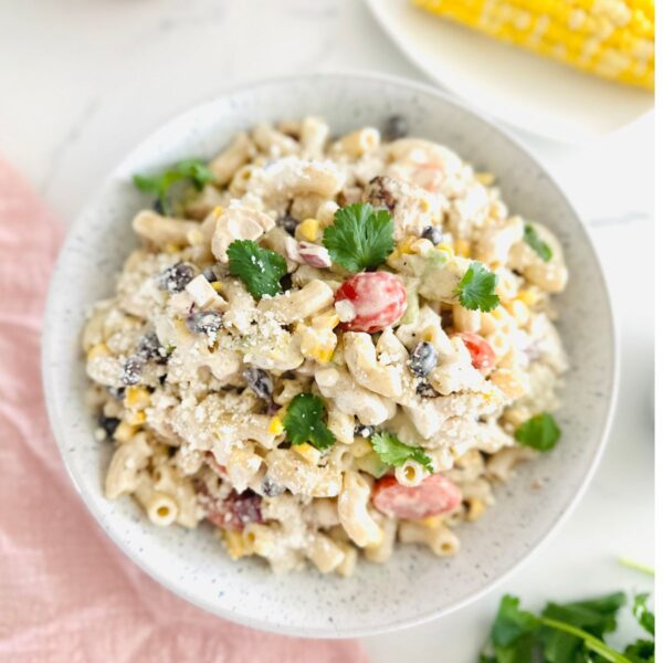 Mexican Street Corn Pasta Salad - Deliciously Rushed