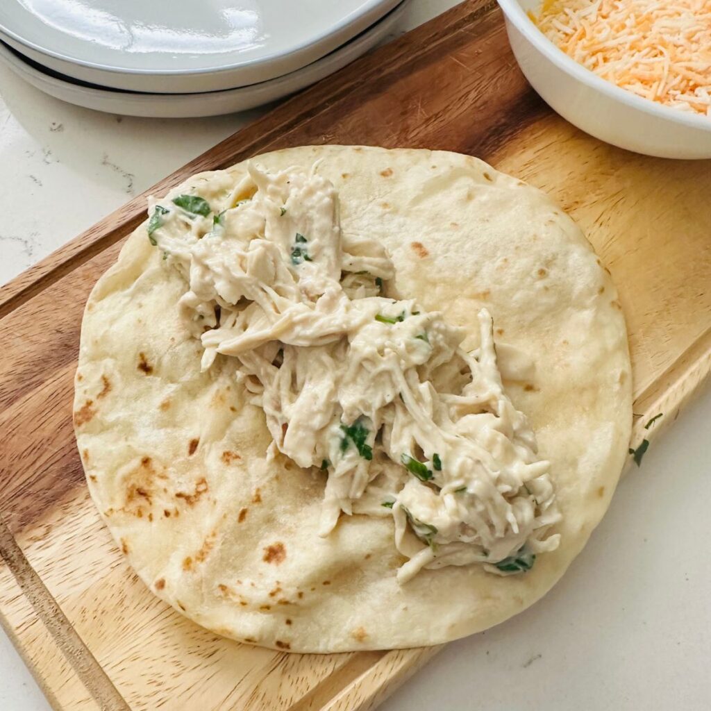 Easy Cheesy Garlic Chicken Wrap - Deliciously Rushed