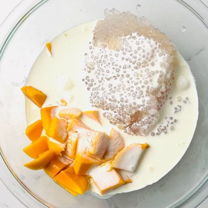 Mango Bango (Mango Sago Dessert) - Deliciously Rushed