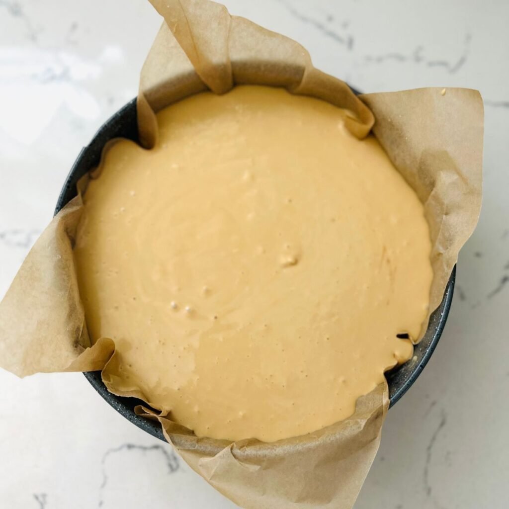 Salted Caramel Basque Burnt Cheesecake - Deliciously Rushed